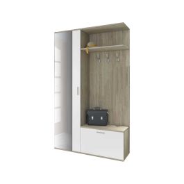 Cuier hol Aris, 120x35.5x199 cm, culoare sonoma/alb, pal - Homelux.ro