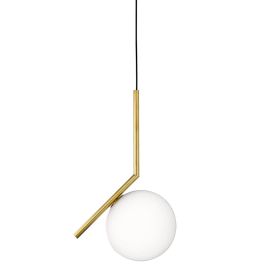 Pendul Moon, d 34 cm, h 185 cm, e27, 40 w, metal/sticla, auriu/alb ...