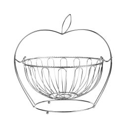 COS FRUCTE METALIC CU STAND, 30 X 29 CM, OTEL CROMAT, ARGINTIU - Homelux.ro